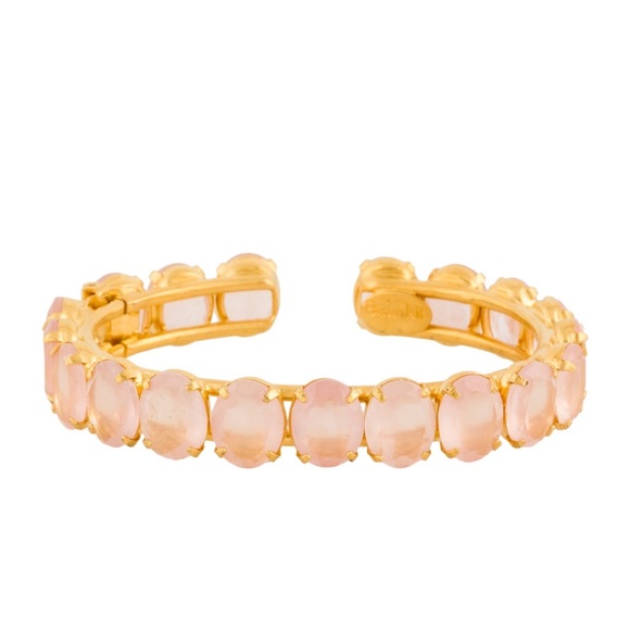 Bounkit | Jewelry | Bounkit Faceted Stone Hinged Cuff Braclet | Poshmark
